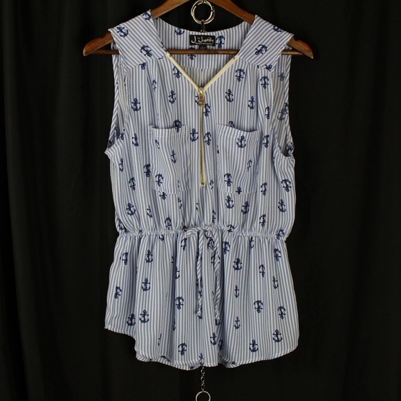 J for Justify | Tops | J For Justify Striped Anchor Blouse | Poshmark